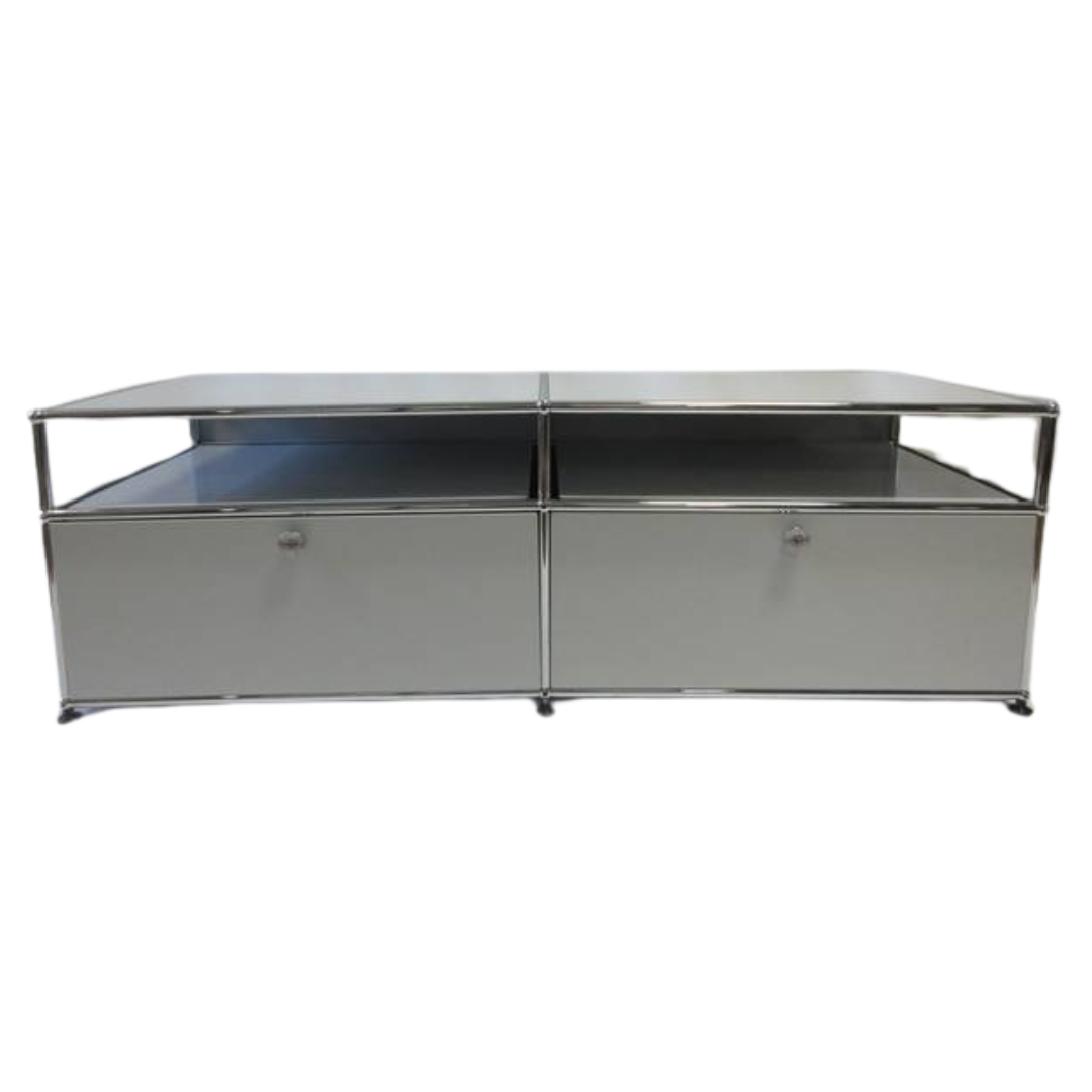 USM Haller Console 2x2 with 2 Drawers + 2 Shelves in Light Grey ...