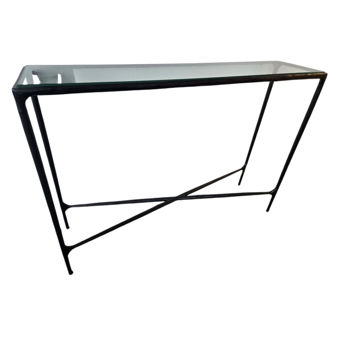 Restoration Hardware Thaddeus Glass Console – Bygone Icons