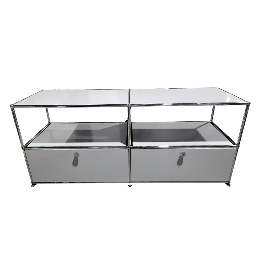 USM Haller Cabinet 2x2 with 2 Open Shelves & 2 Drawers Below in Light ...